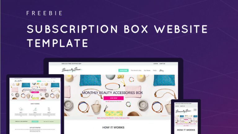Freebie - Download Free Subscription Box Website Template